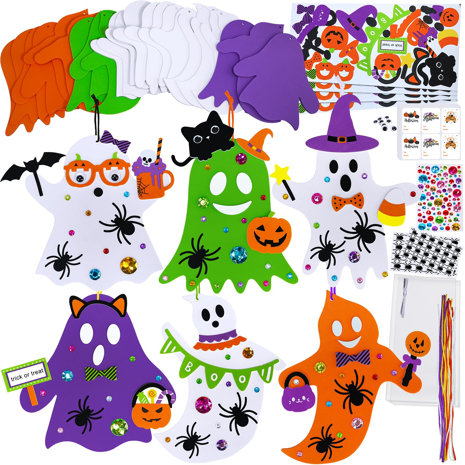 Amazon.com: Winlyn 24 Sets Halloween Crafts Fall Crafts DIY Halloween ...