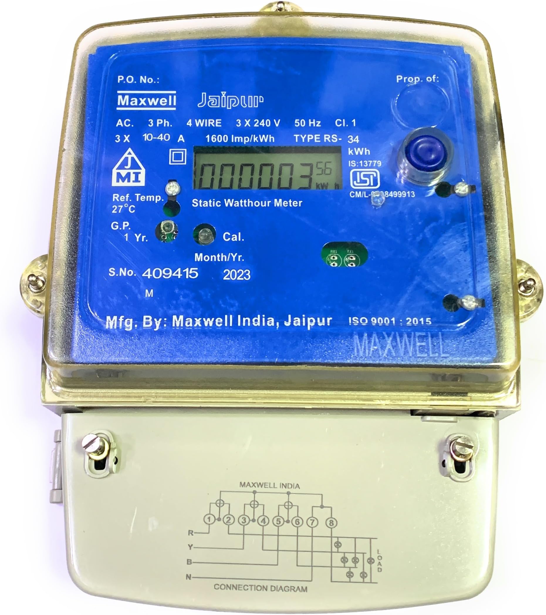 Litost® 3-Phase Three Phase Multi-Function LCD Display Energy Sub Meter ...