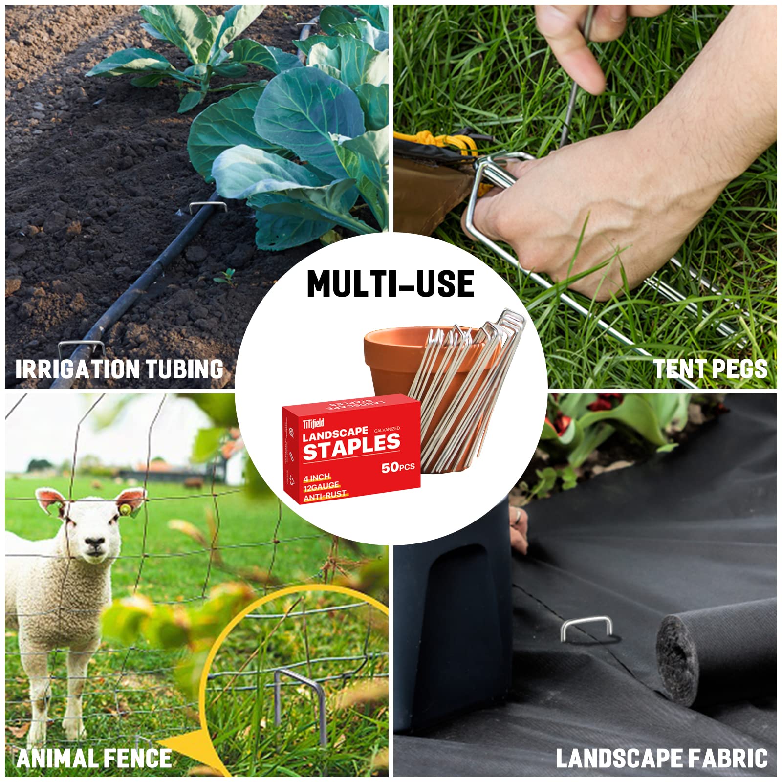 Snapklik.com : Landscape Staples 4 Inch 50 Pack 12 Gauge, Garden ...