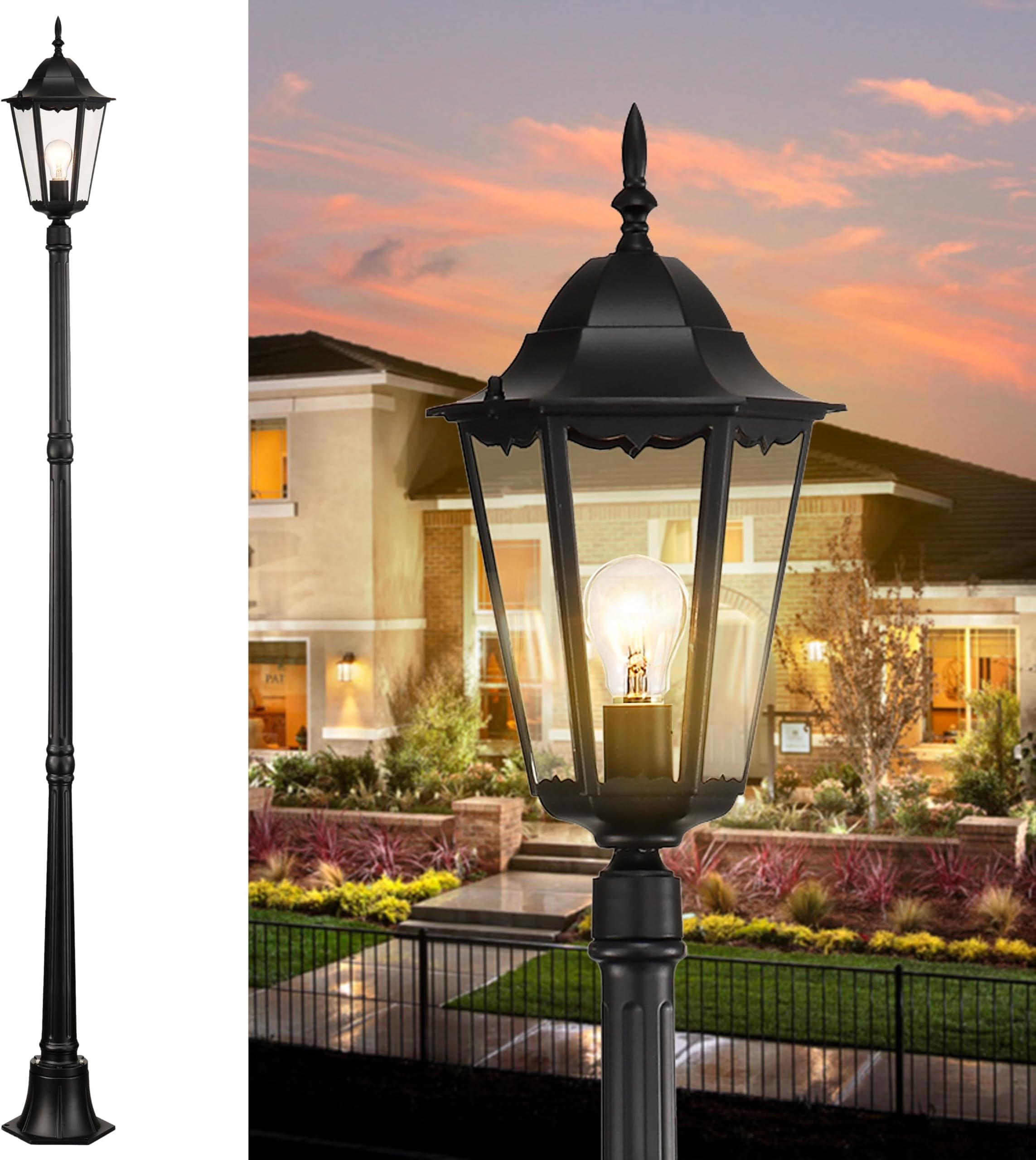 84'' Outdoor Lamp Post Light Fixture Outdoor Post Lights Hard Wired ...