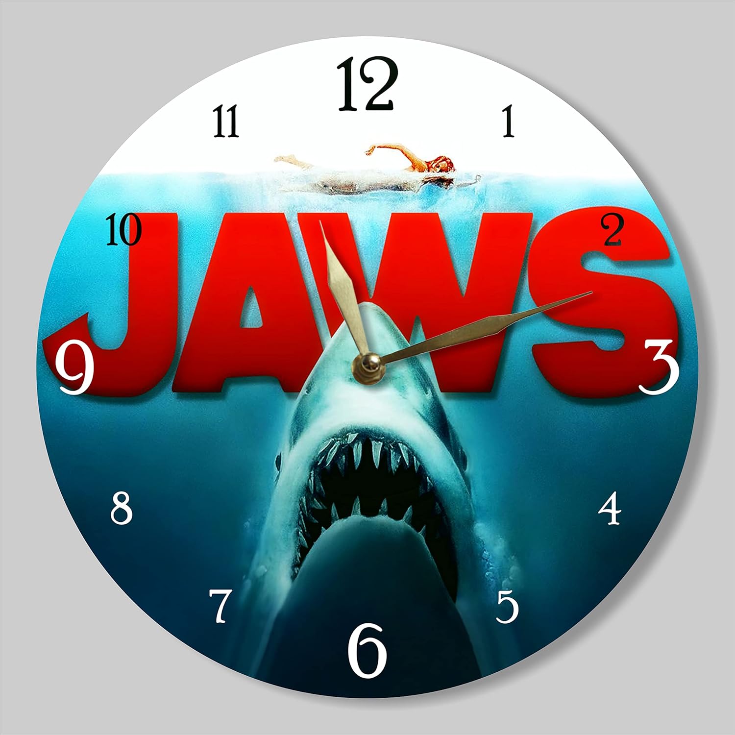 Amazon.com: Jaws Vinyl Clock 12 inches , Wall Clock Painted Jaws, Best ...