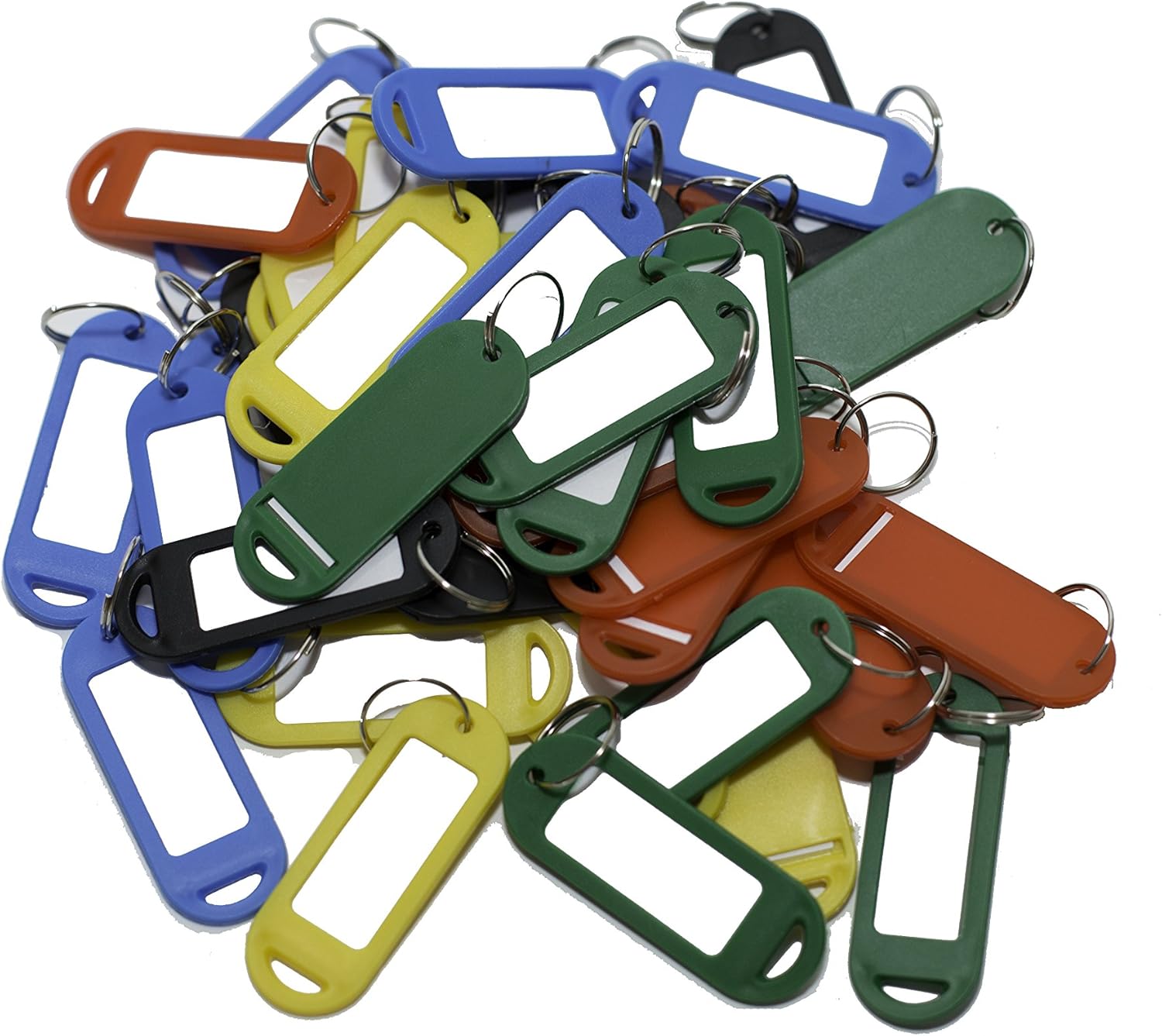 Amazon.com : 20 Pack Plastic Key Tags with Split Keyring Label Window ...