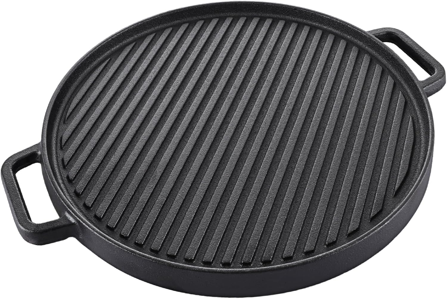 JMIATRY Cast Iron Griddle Plate, Double Sided Grill Pan with Handles ...