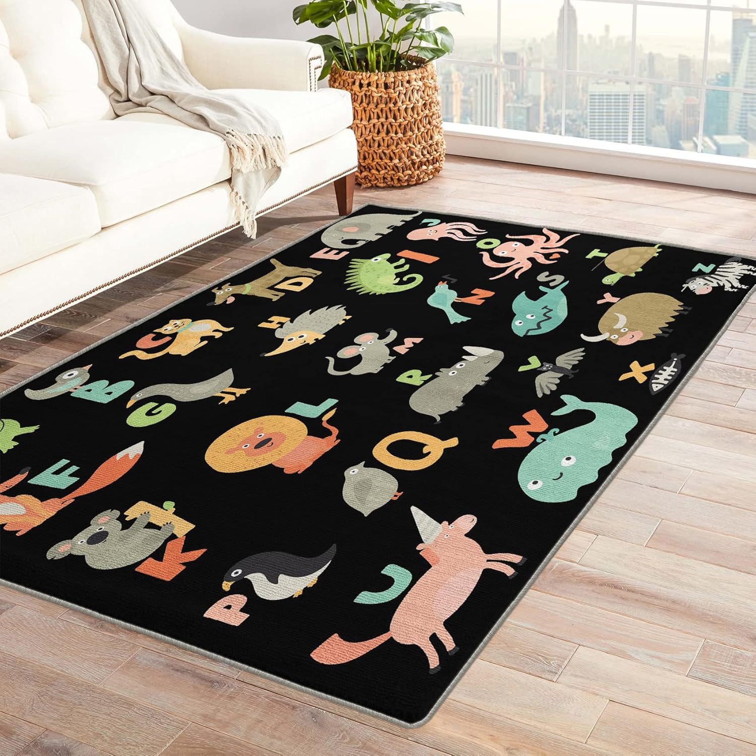 Amazon.com: ZDABAOEC Kids Animal Alphabet Rug, 6x9 Rug, Educational ABC ...