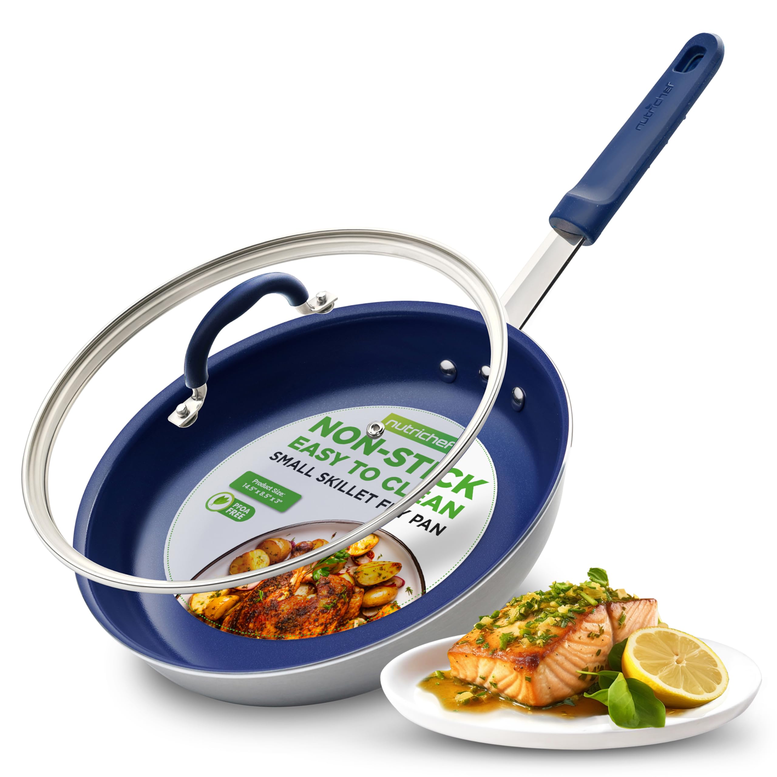 Amazon.com: NutriChef 8" Fry Pan With Lid - Small Skillet Nonstick ...