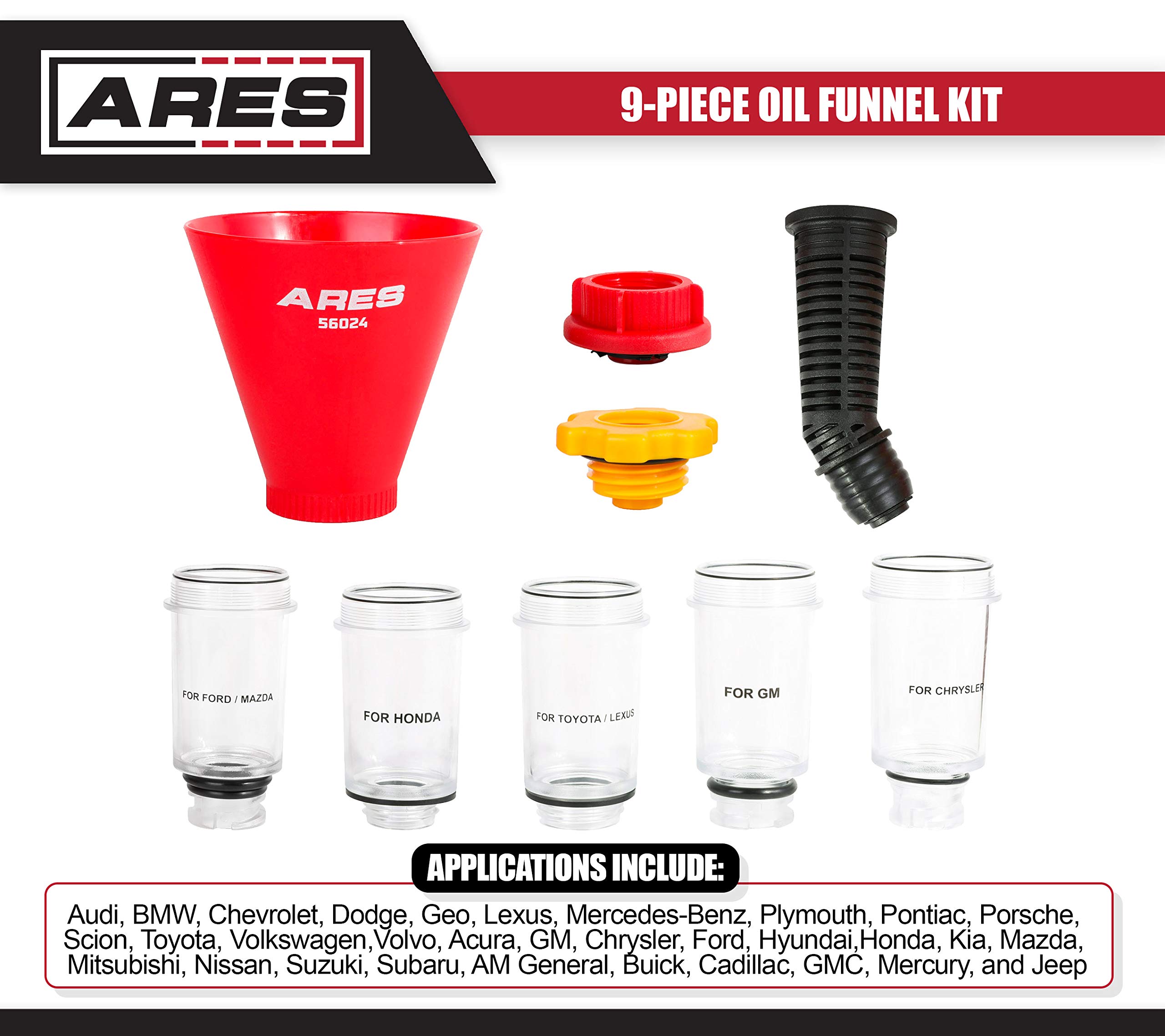 Snapklik.com : 56024-9-Piece Oil Funnel Kit - Spill-Free Oil Filling ...