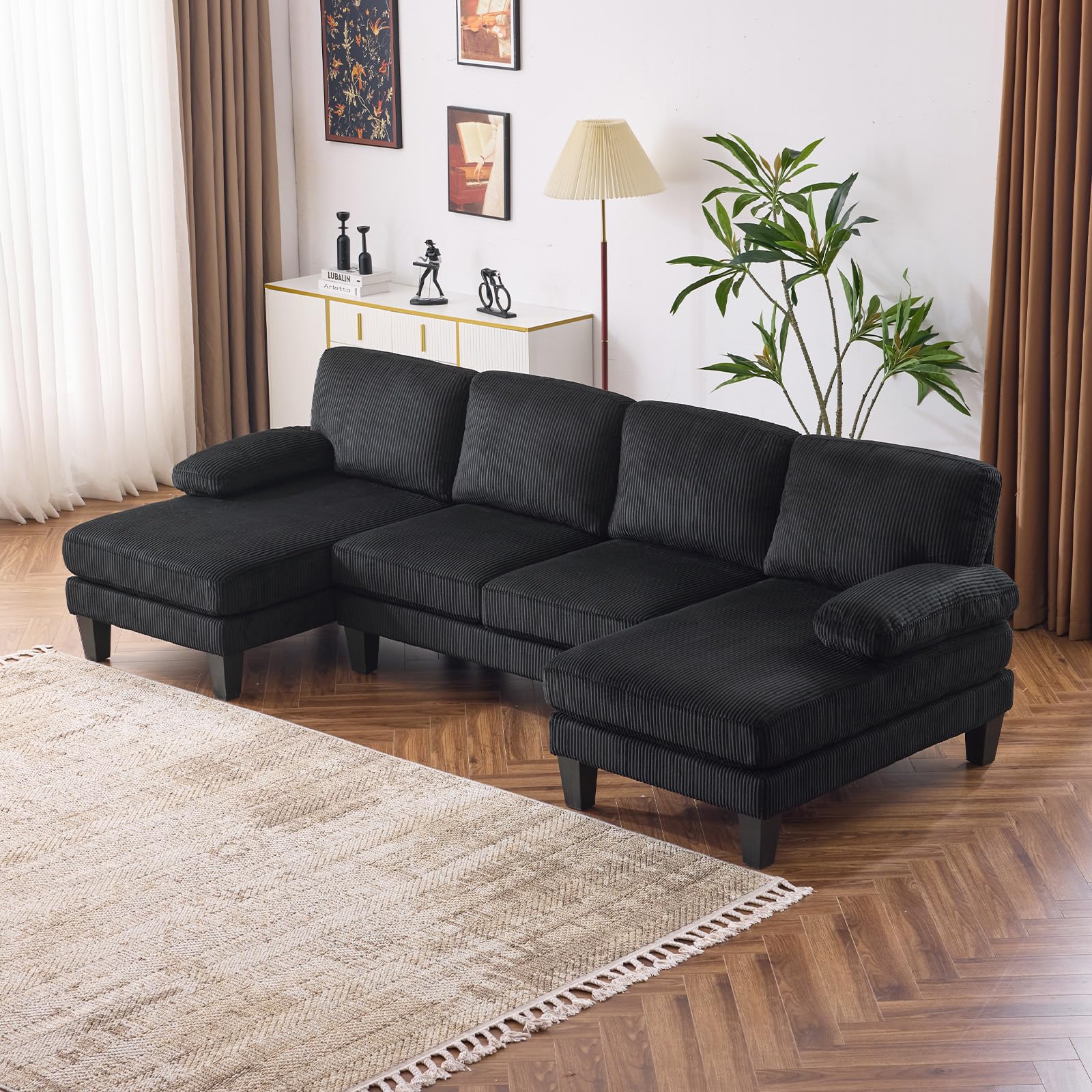 Amazon.com: VINGLI 110" Sectional Couches for Living Room,U Shaped ...