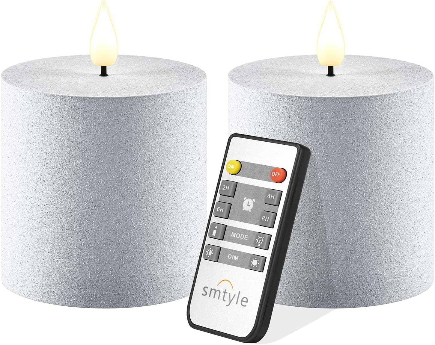 Amazon.com: smtyle 3x3 Christmas Silver Flameless Pillar Candles Set of ...