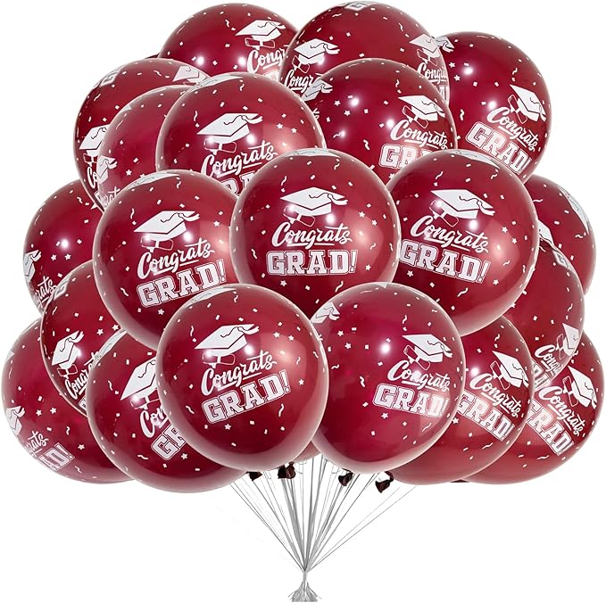 Amazon.com: Graduation Decorations Maroon 2024/Burgundy Graduation ...