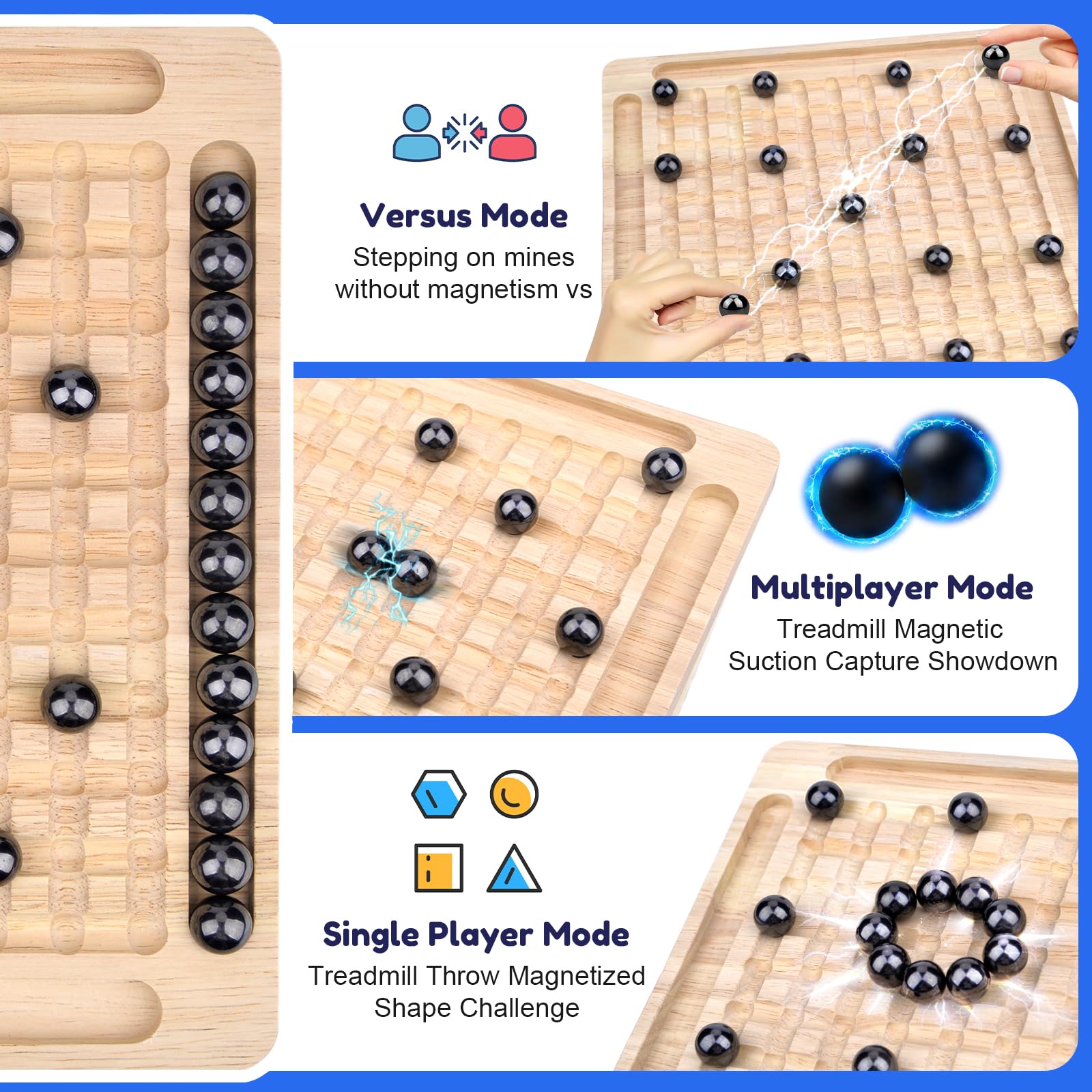 Upgraded Magnetic Chess Game, Magnet Game, Portable Magnetic Stones ...
