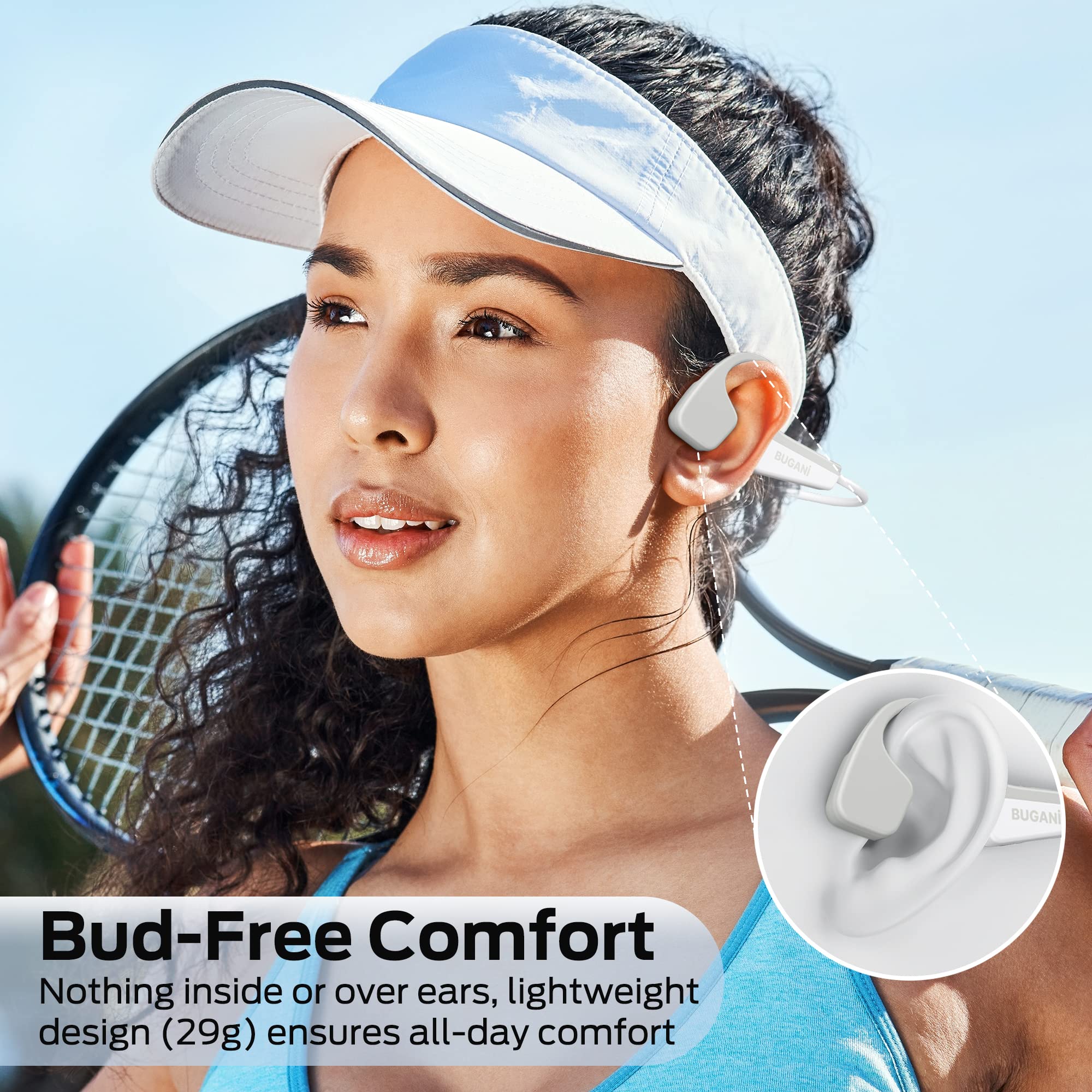 Snapklik.com : BUGANI Bone Conduction Headphones, Open Ear Headphones
