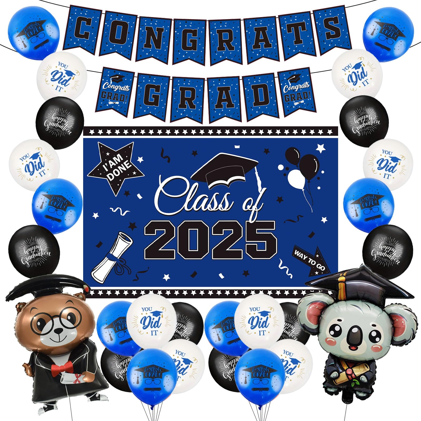 Snapklik.com : Graduation Decorations Class Of 2025 Blue Themed - 2025 ...