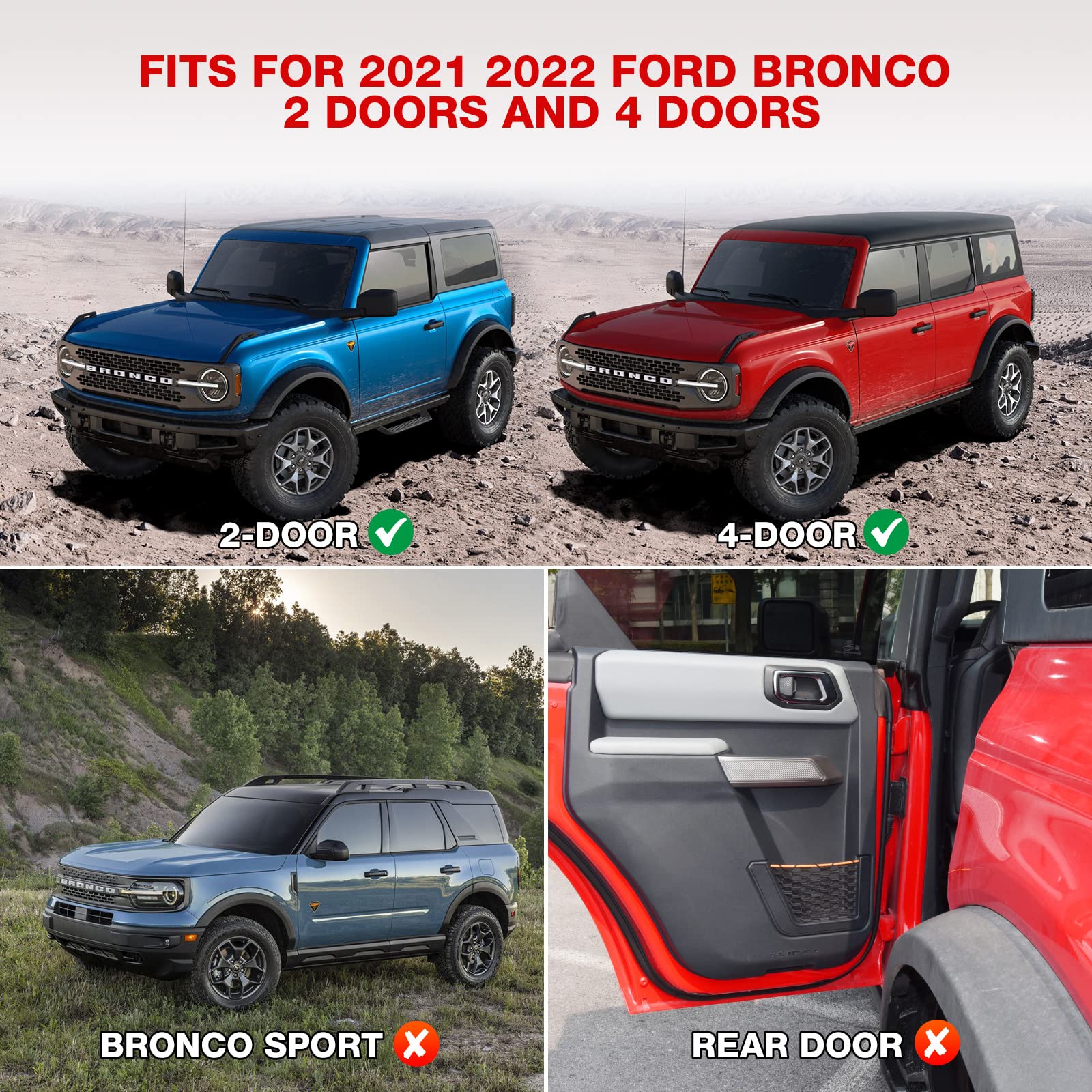 Snapklik.com : RbhAuto Front Door Storage Pockets, Side Door Storage ...