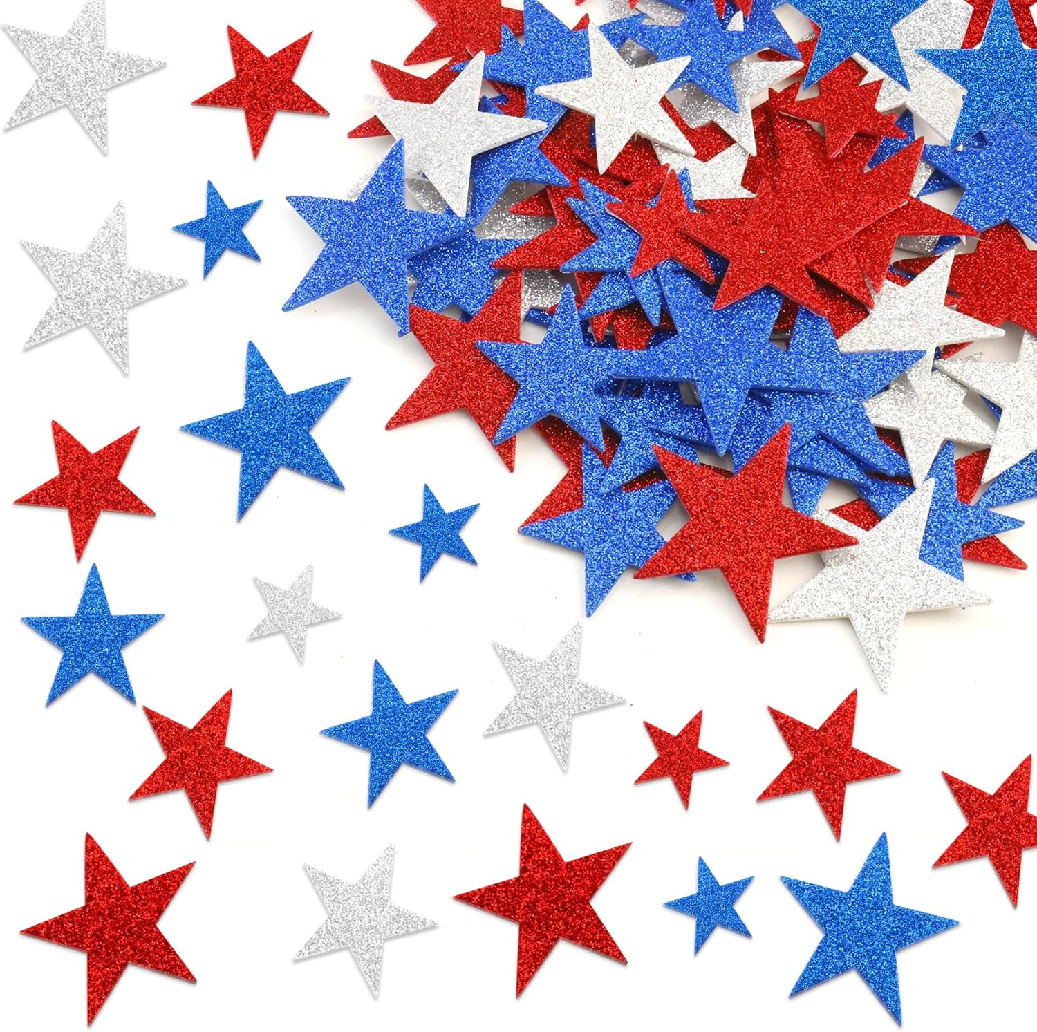 Amazon.com: Foam Star Stickers 90 Pcs 4th of July Foam Stickers Red ...