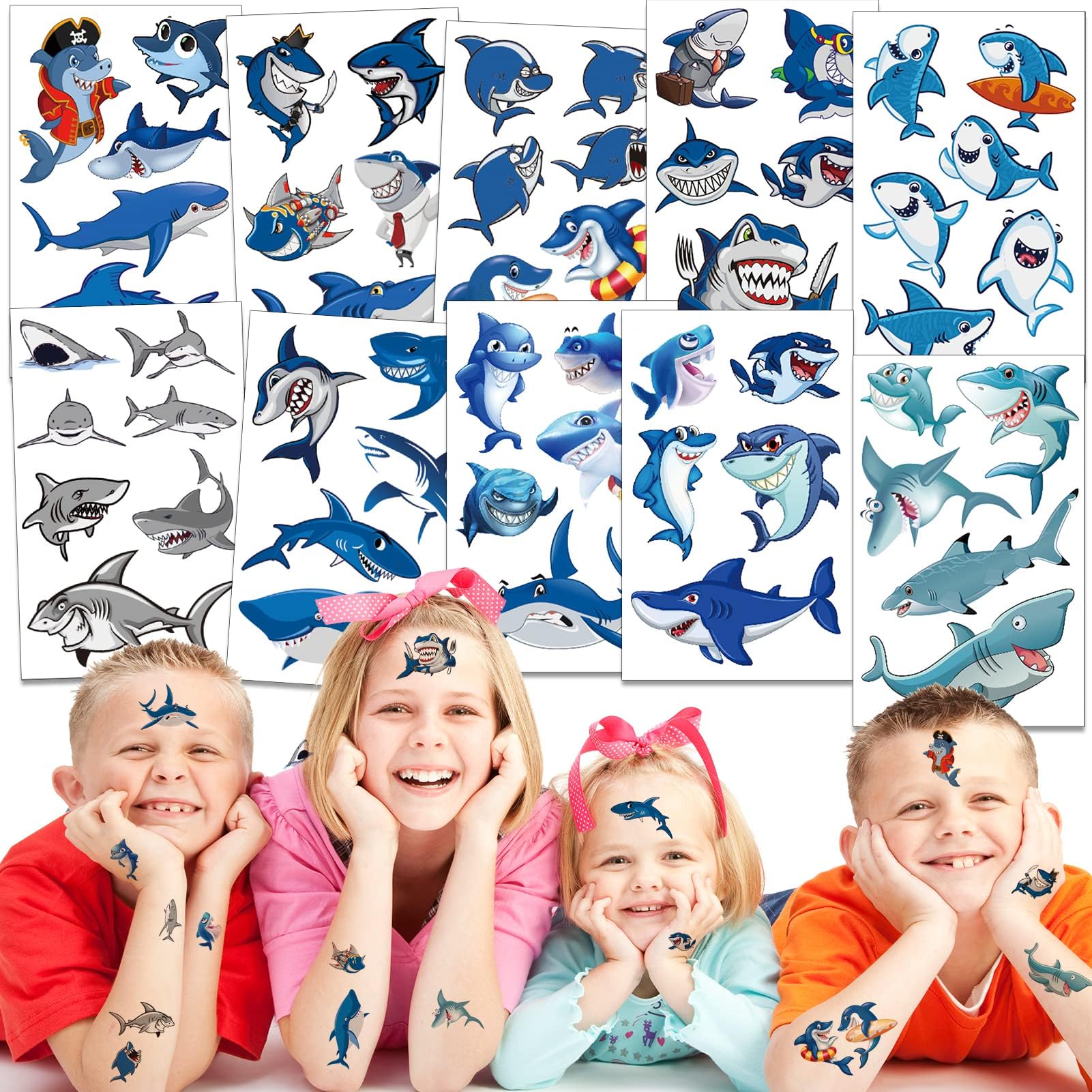 Amazon.com : 101 PCS Shark Temporary Tattoos Sticker Sea Animal Fish ...