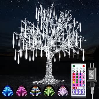 Brightown Meteor Shower Lights Outdoor Color Changing, 16Inch 16 Tubes ...