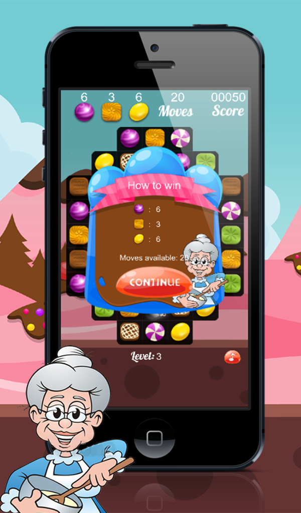 Happy Granny Candy Match 3 - Help Mrs Smith match the candies ...