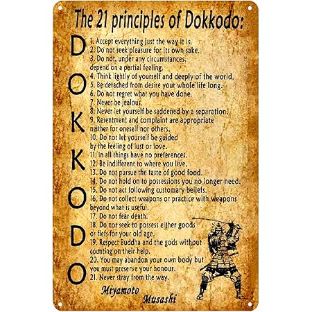 Amazon.com : Vintage Metal Signs 21 Principles of Dokkodo Tin Sign ...