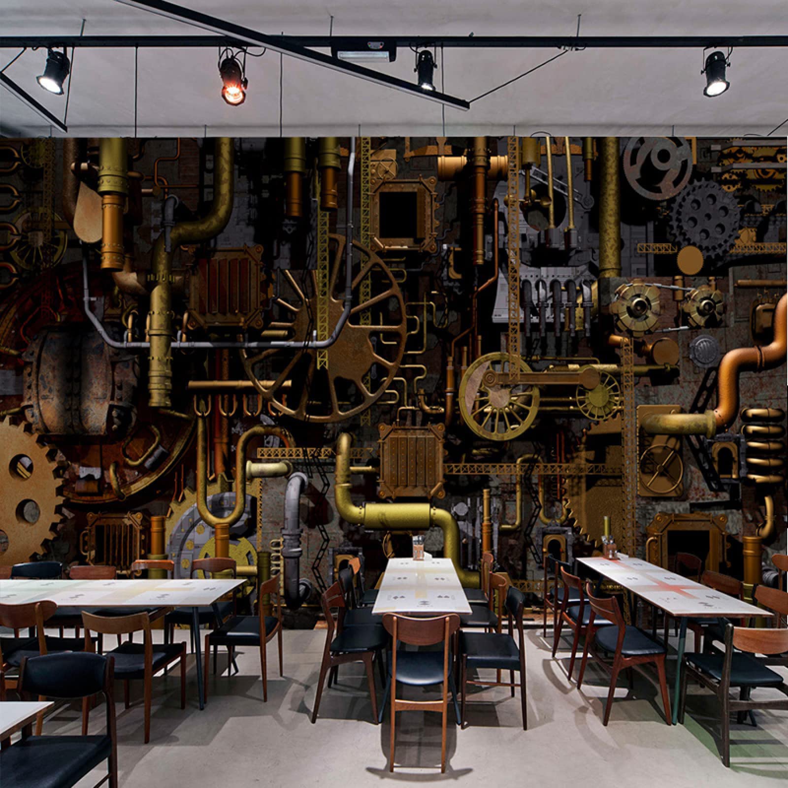 Retro Steampunk Engine Gear 3D Wall Mural Wallpaper, Creative ...