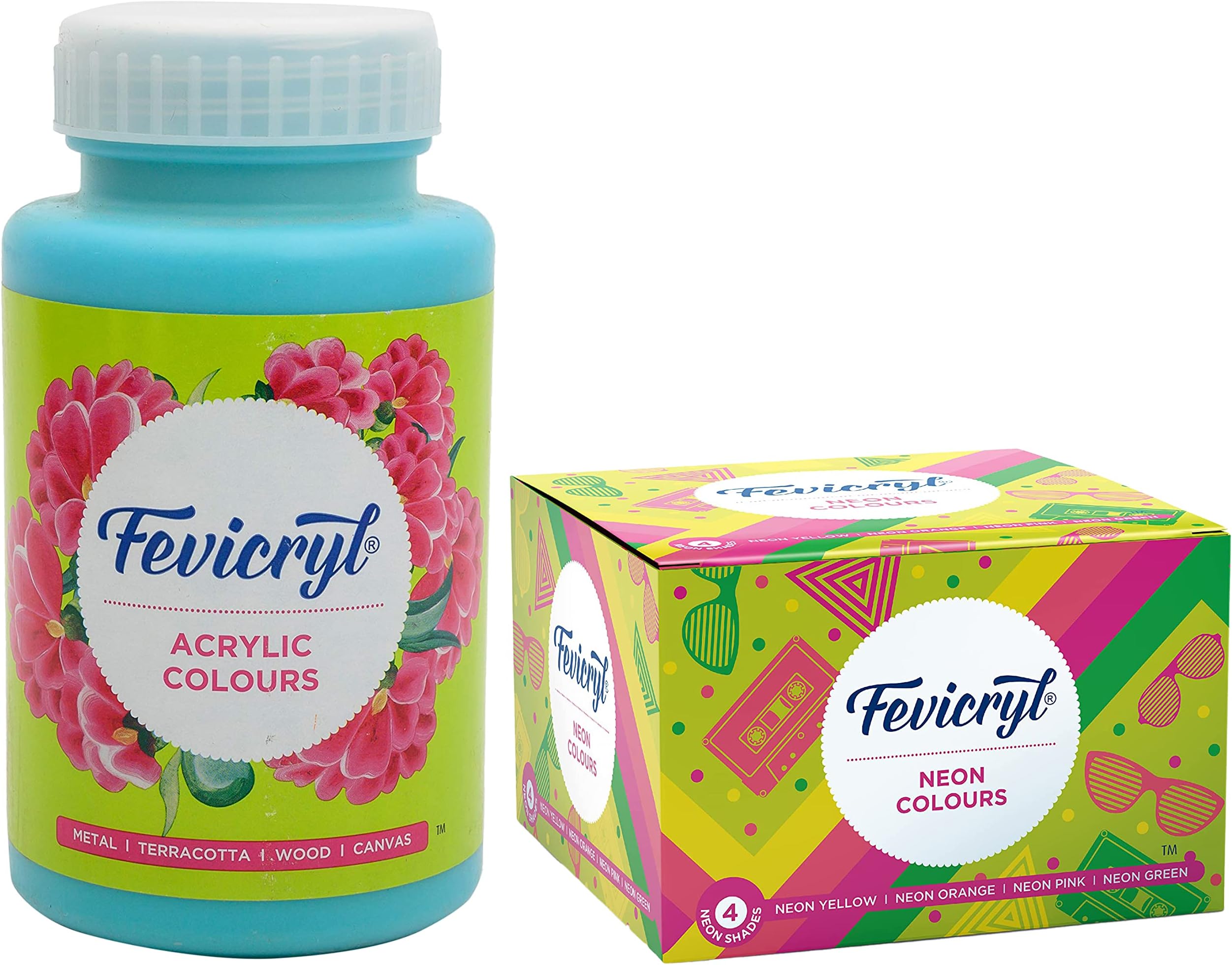 Pidilite Fevicryl Acrylic Colour, Teal Blue Acrylic Paint, 500ml ...