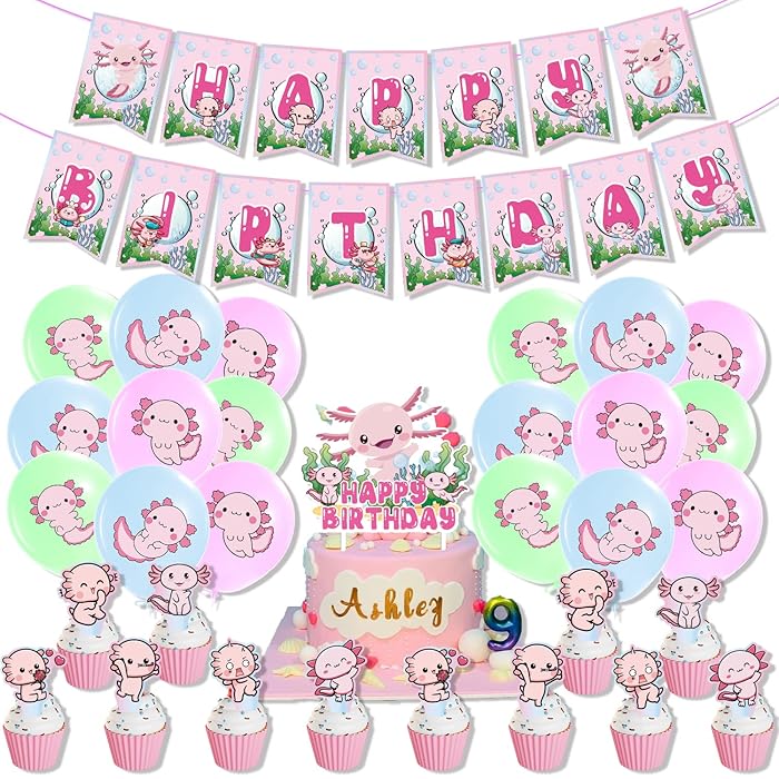 Buy Cute Axolotl Party Decorations Axolotl Birthday Party Supplies ...