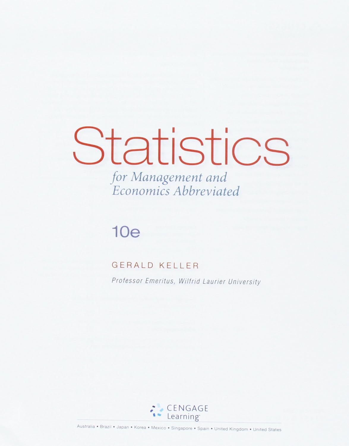 Bundle: Statistics for Management and Economics, Abbreviated, 10th ...