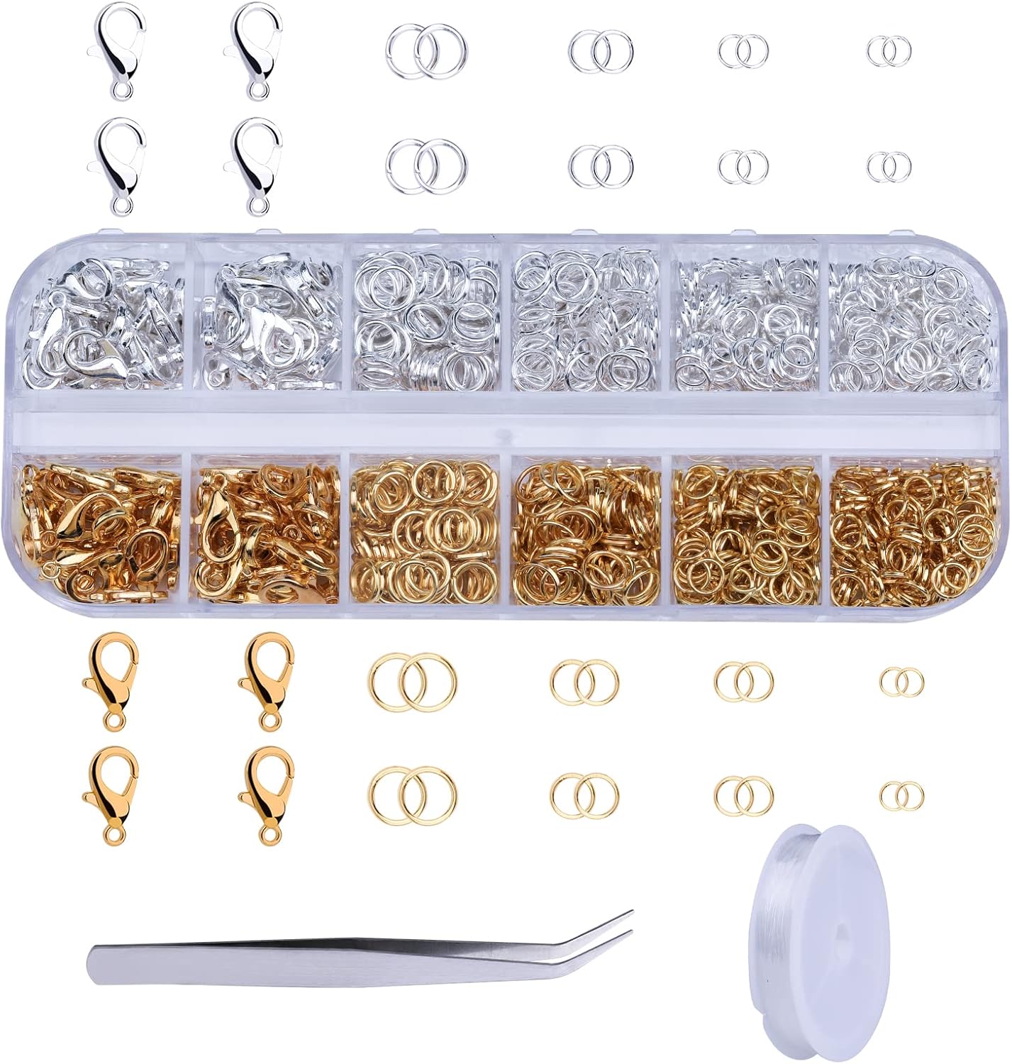 Amazon.com: LUNARM 880pcs Open Jump Rings with Lobster Clasps and ...