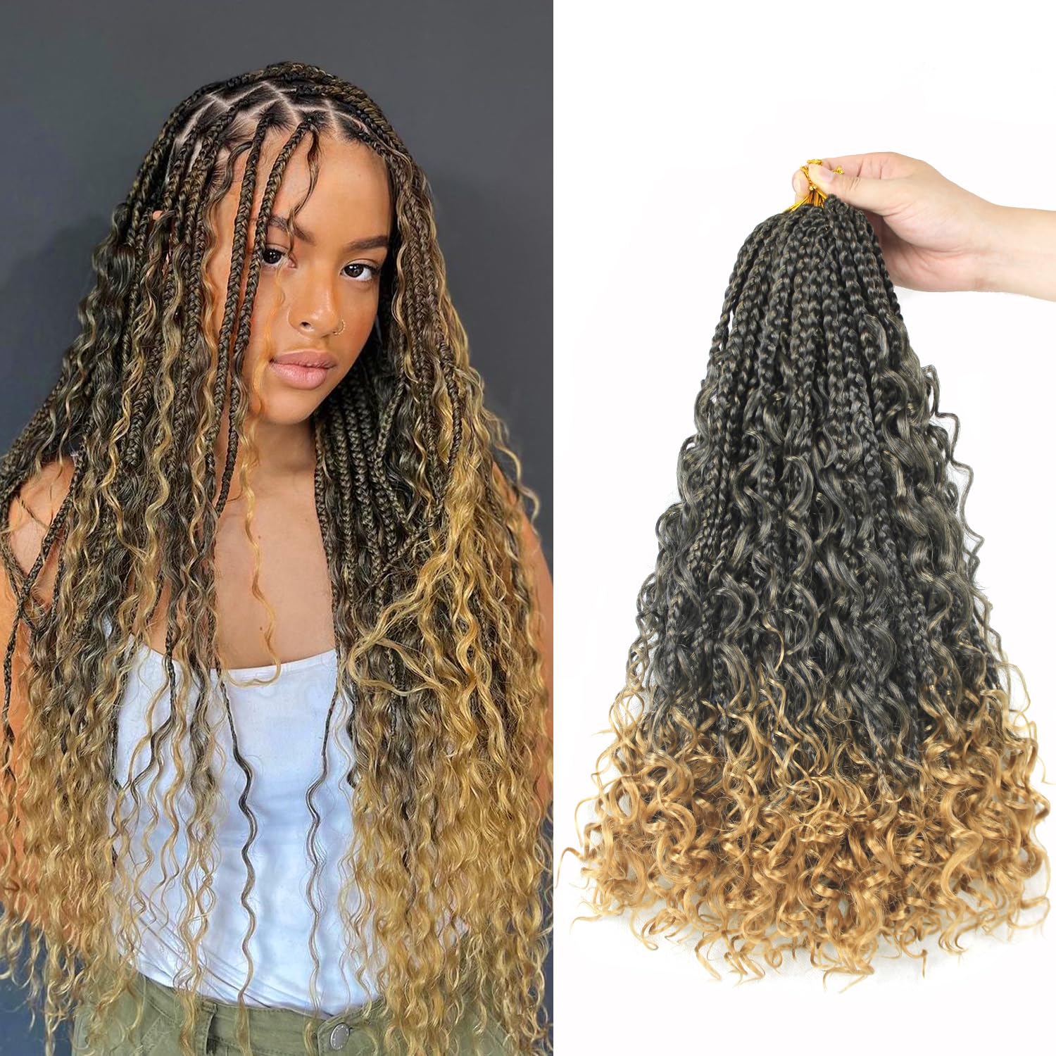 Amazon.com : 9 Pack Boho Box Braids Crochet Hair - 18 Inch Pre-looped ...