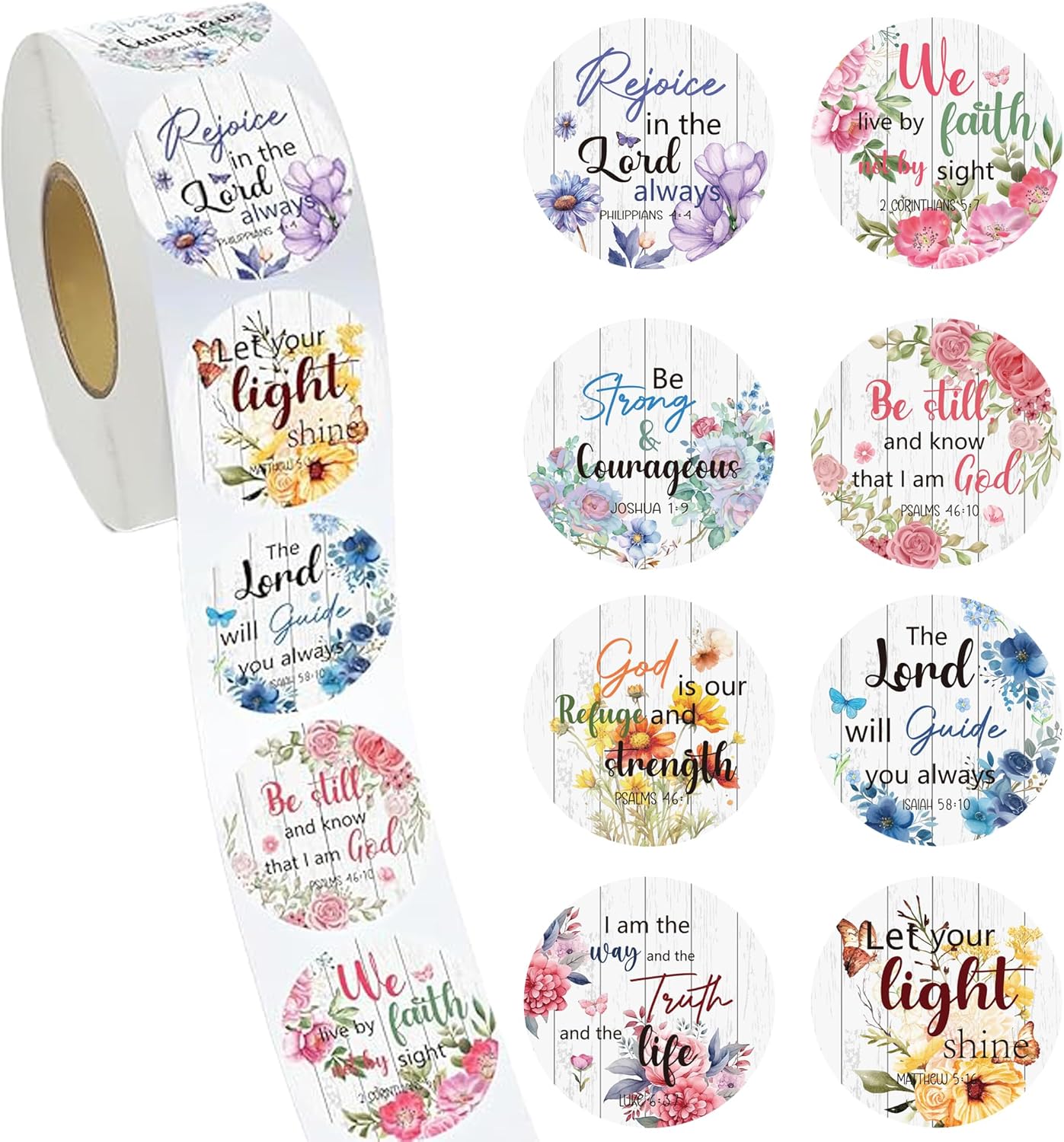 Christian Stickers Bible Verses Roll - 500 Pcs Christian Prayer Faith ...