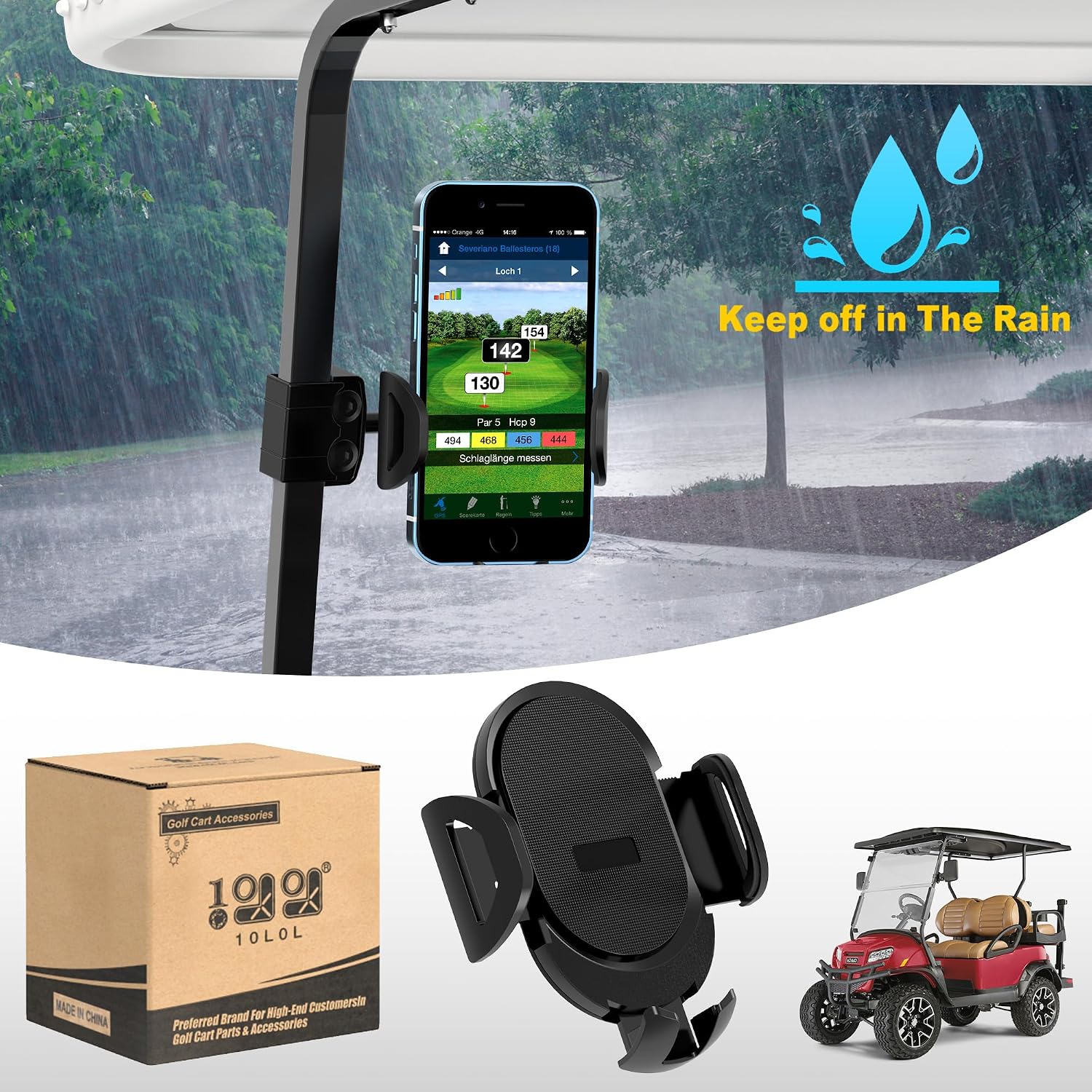 Amazon.com: 10L0L Golf Cart Phone Holder iPhone Caddy Mount Fits Yamaha ...
