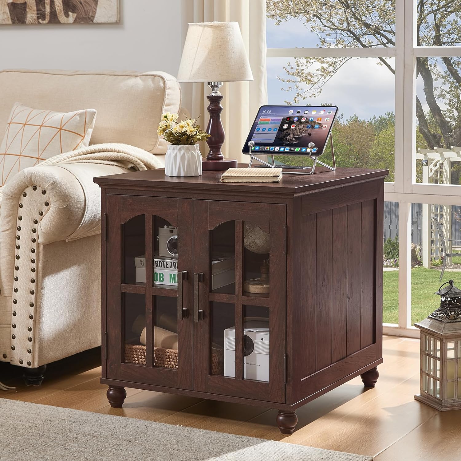 Amazon.com: RWYHG Farmhouse End Table with Charging Station,24" Large ...