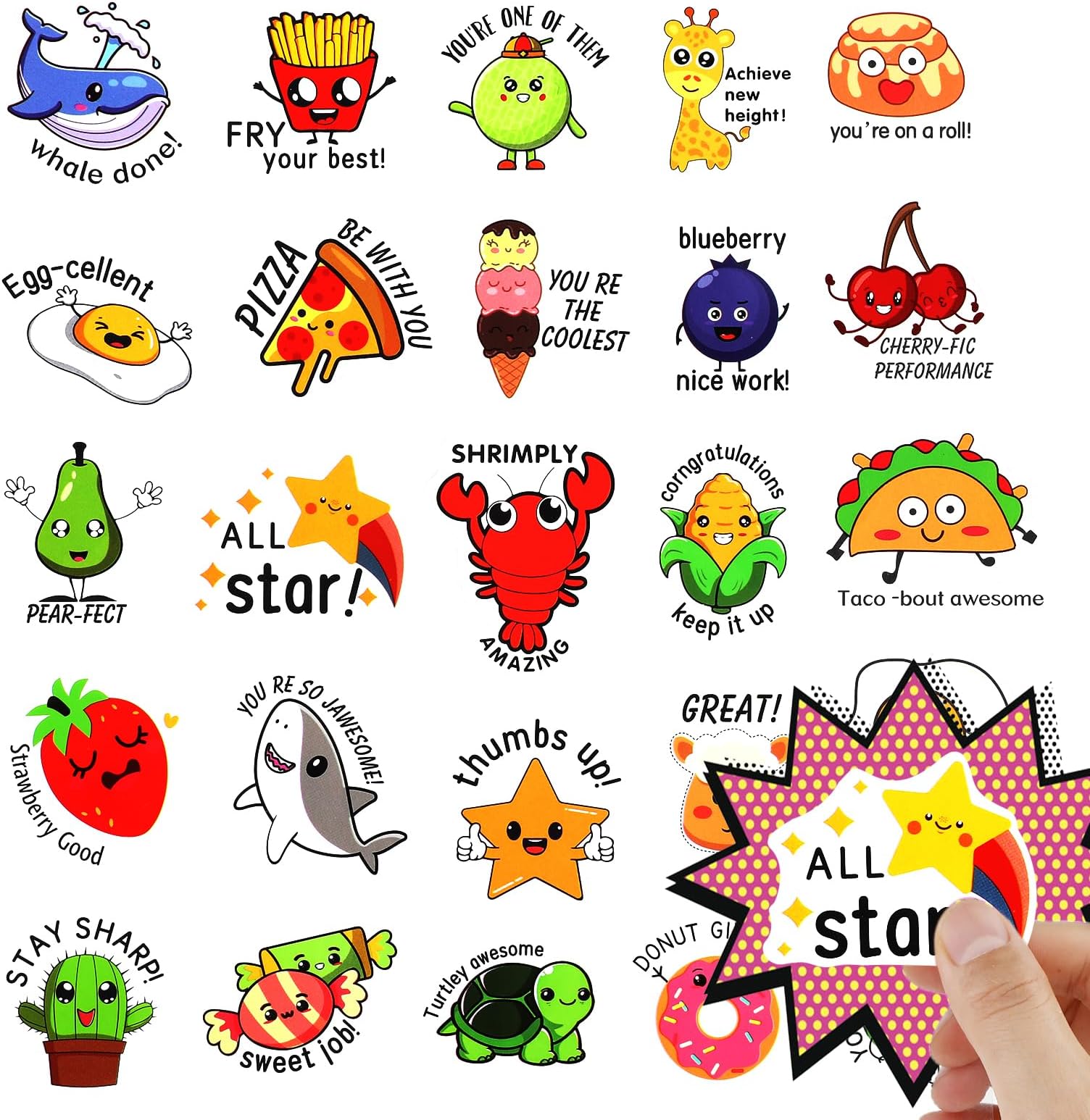 Prasacco 380 PCS Punny Rewards Stickers for Kids, Punny Labels ...