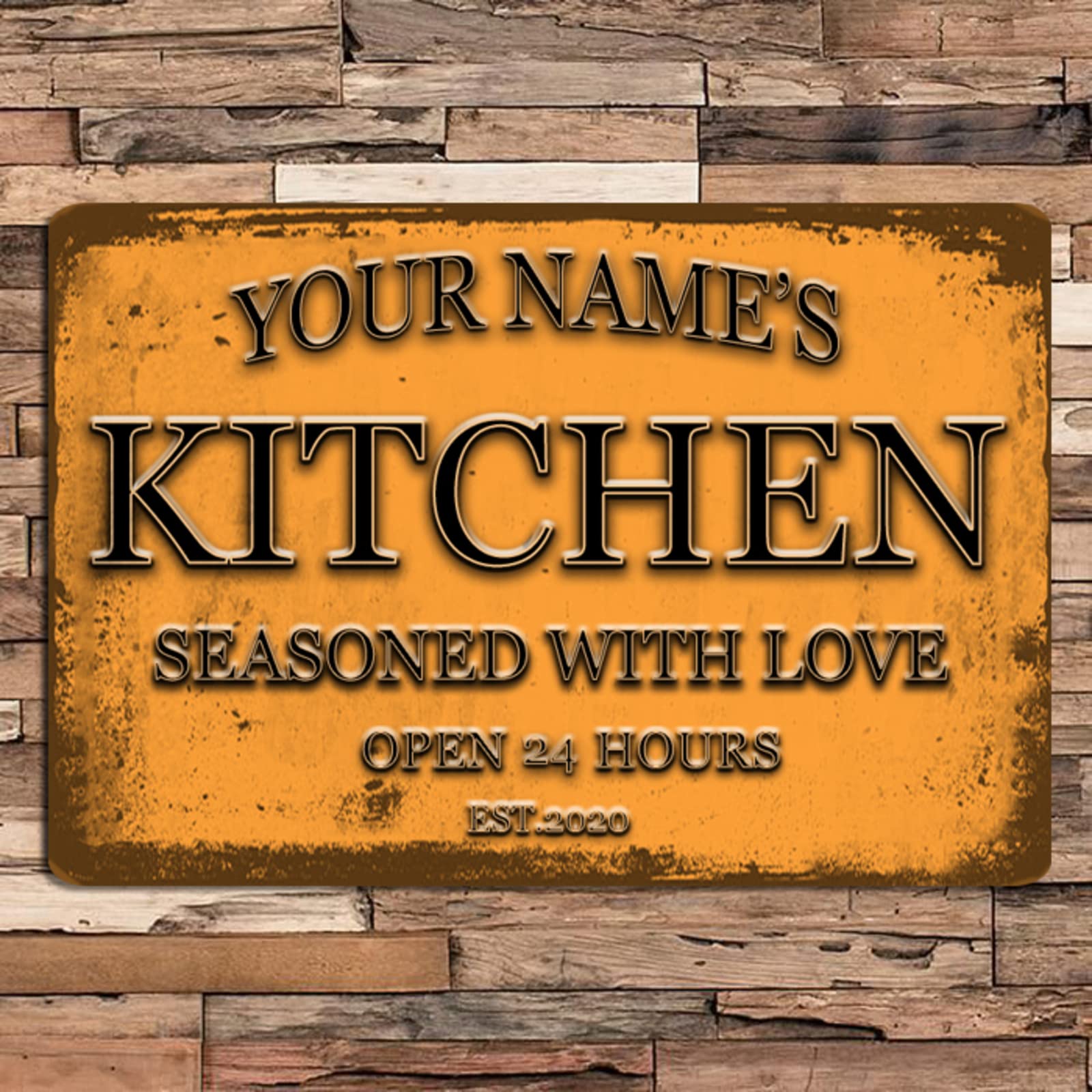 Amazon.com : Wall Decor Personalized Kitchen Sign Vintage Kitchen ...