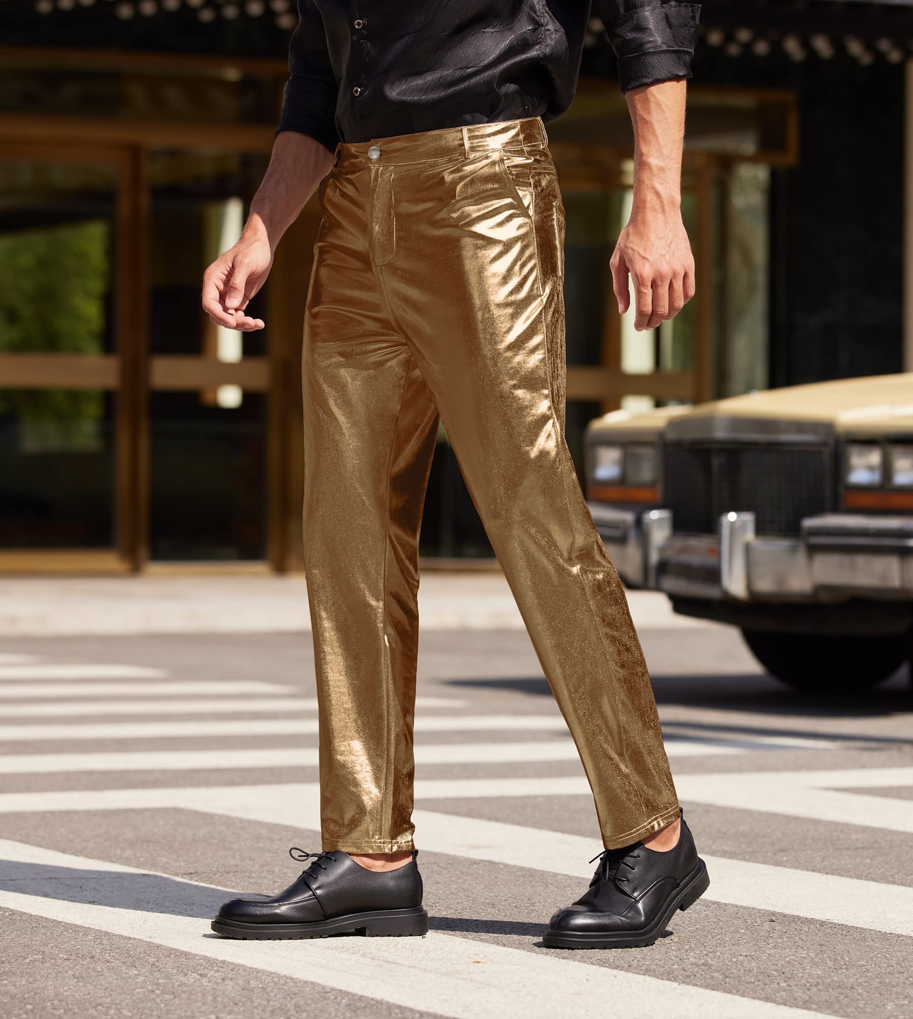 Snapklik.com : Mens Metallic Shiny Pants Disco Pants 70s Party Dance ...