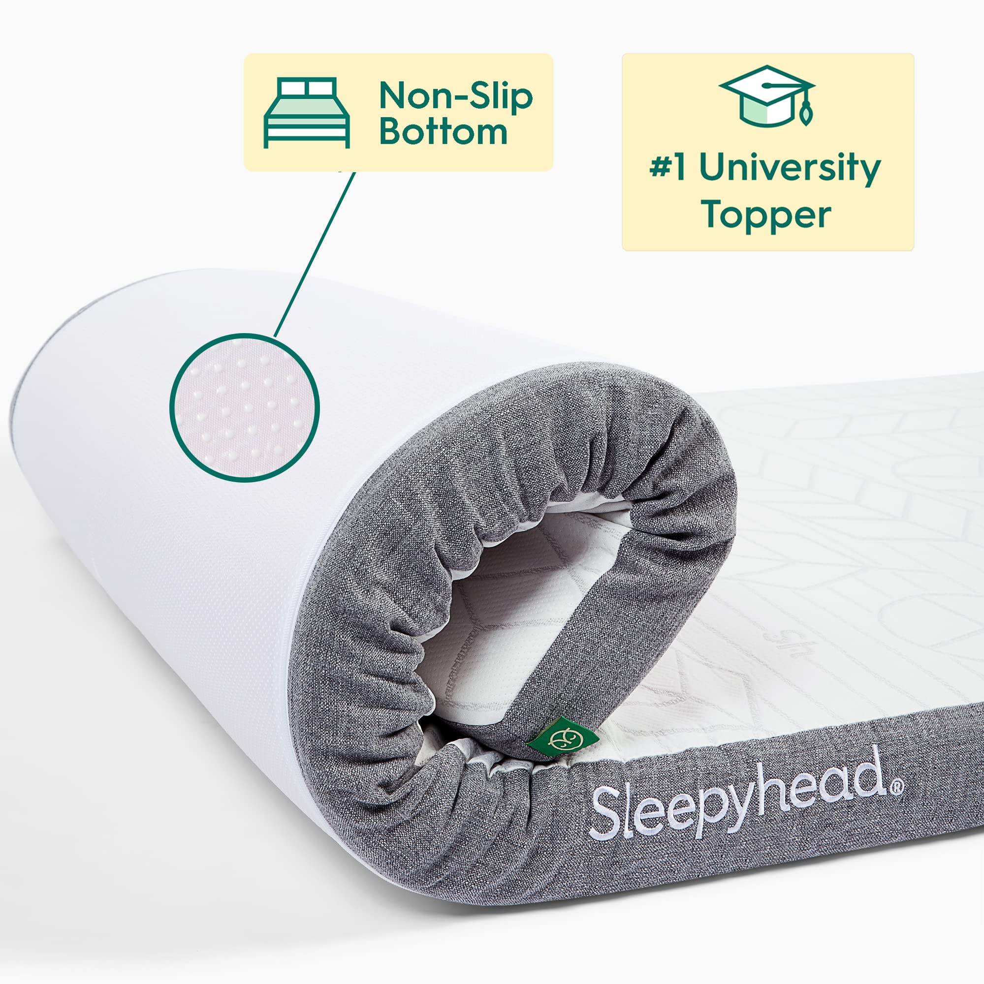 Sleepyhead Copper Mattress Topper Full - 3" Copper-Infused Memory Foam ...