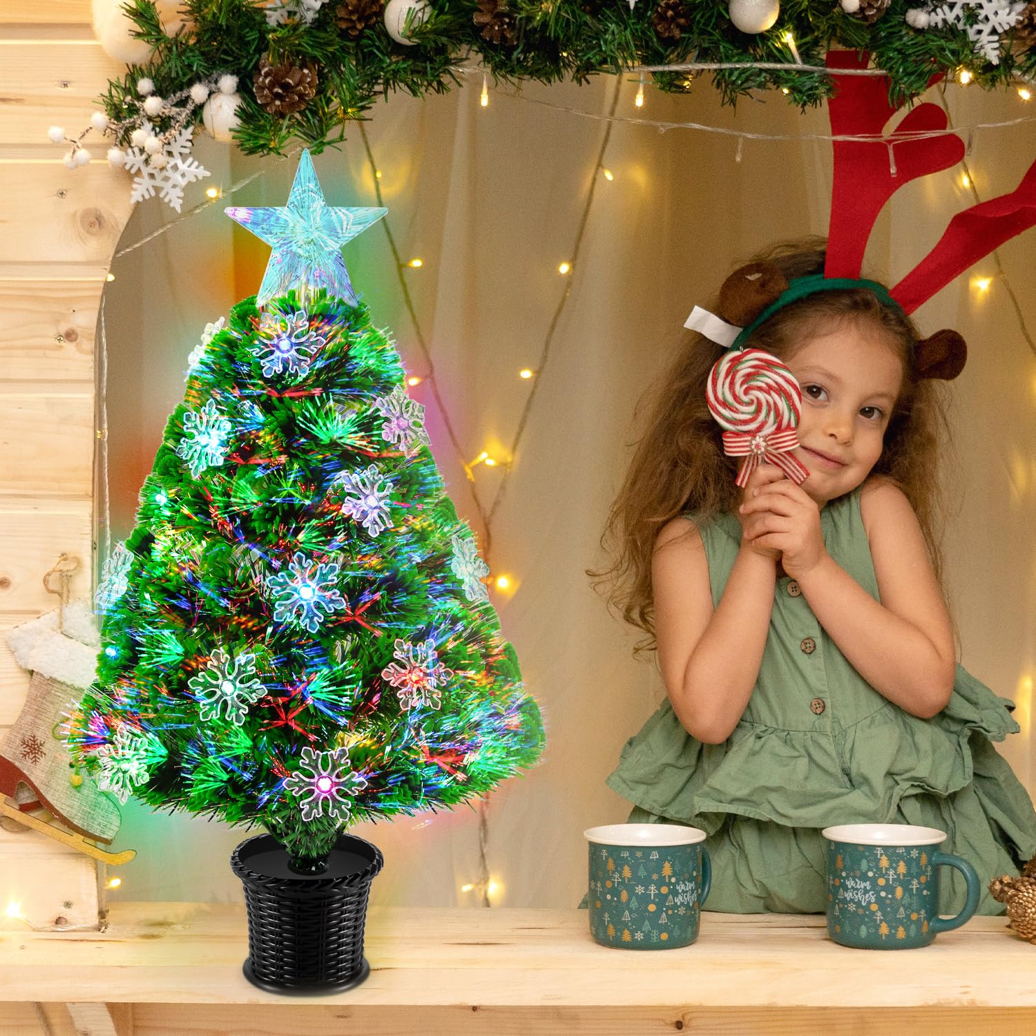 Color Changer Mini Tree Mini Artificial Christmas Tree 2.5ft With