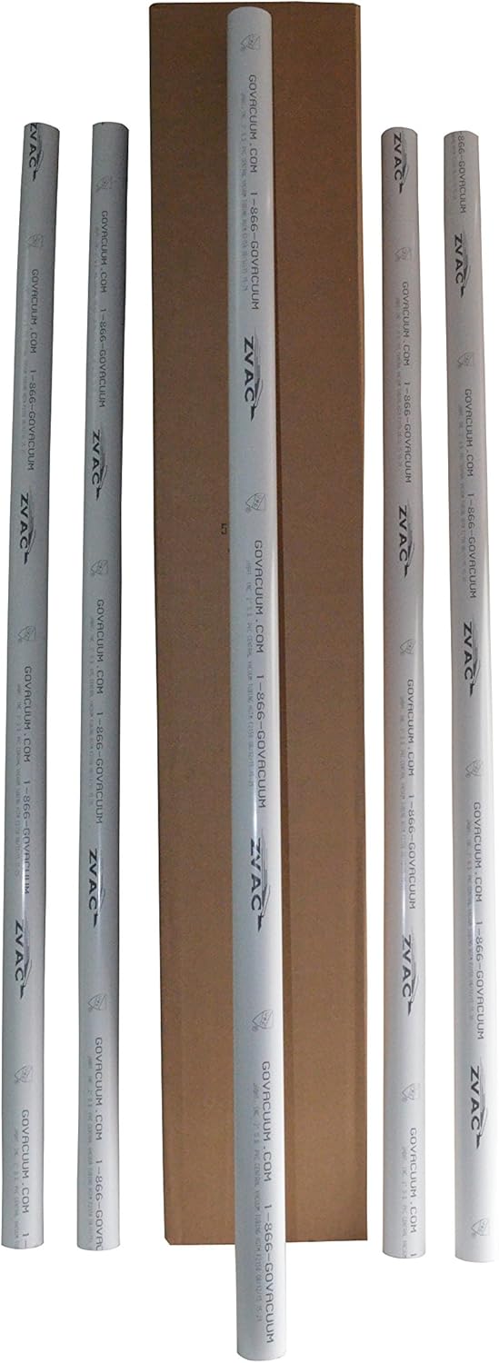 ZVac Central Vacuum Pipe Tubing QTY 5 of 56.5" (total 23.5 feet of cvac ...