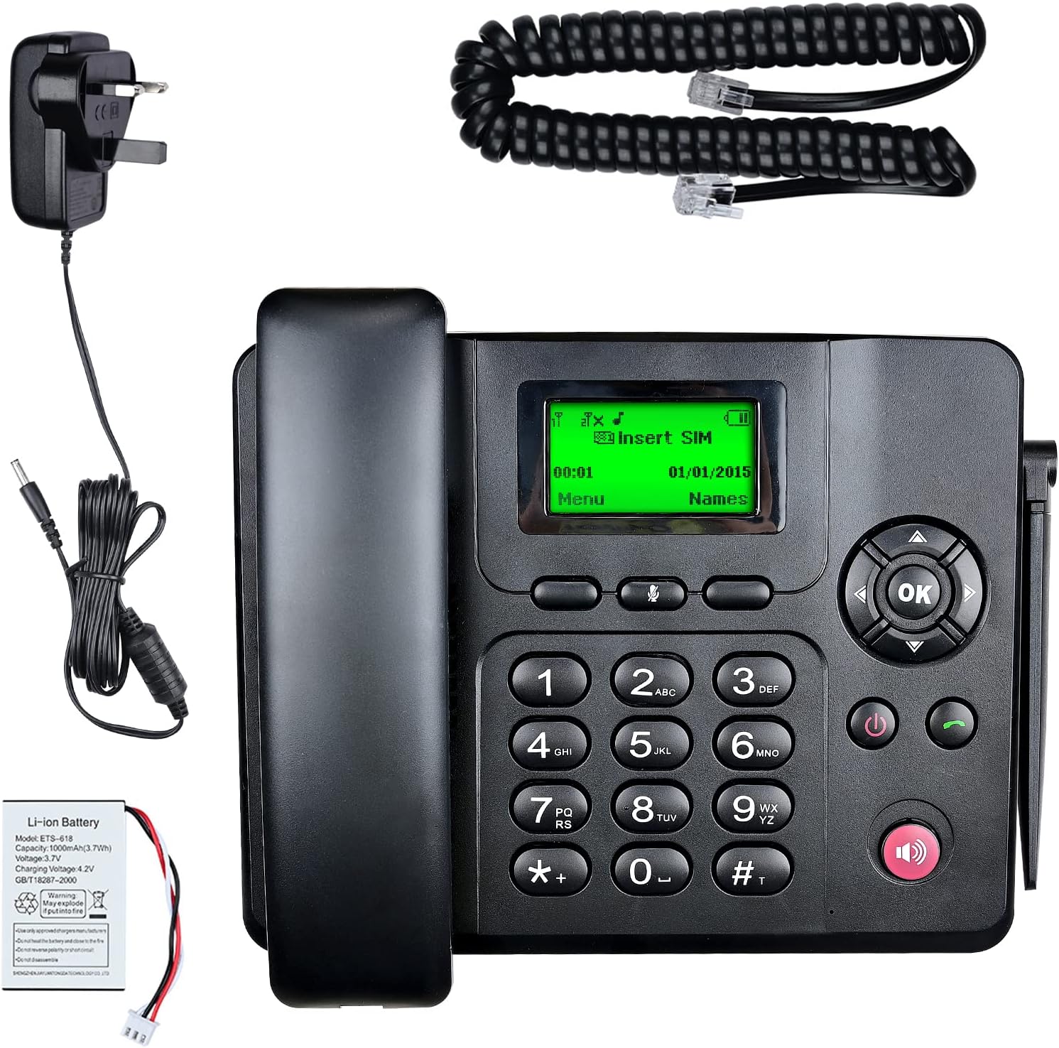BW Wireless GSM Desktop Phone - Desktop Style Phone with SIM Card Slot ...