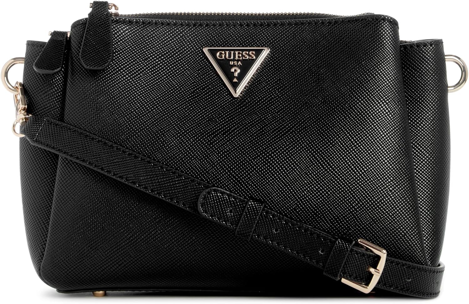 GUESS Noelle Triple Compartment Crossbody, Black: Handbags: Amazon.com
