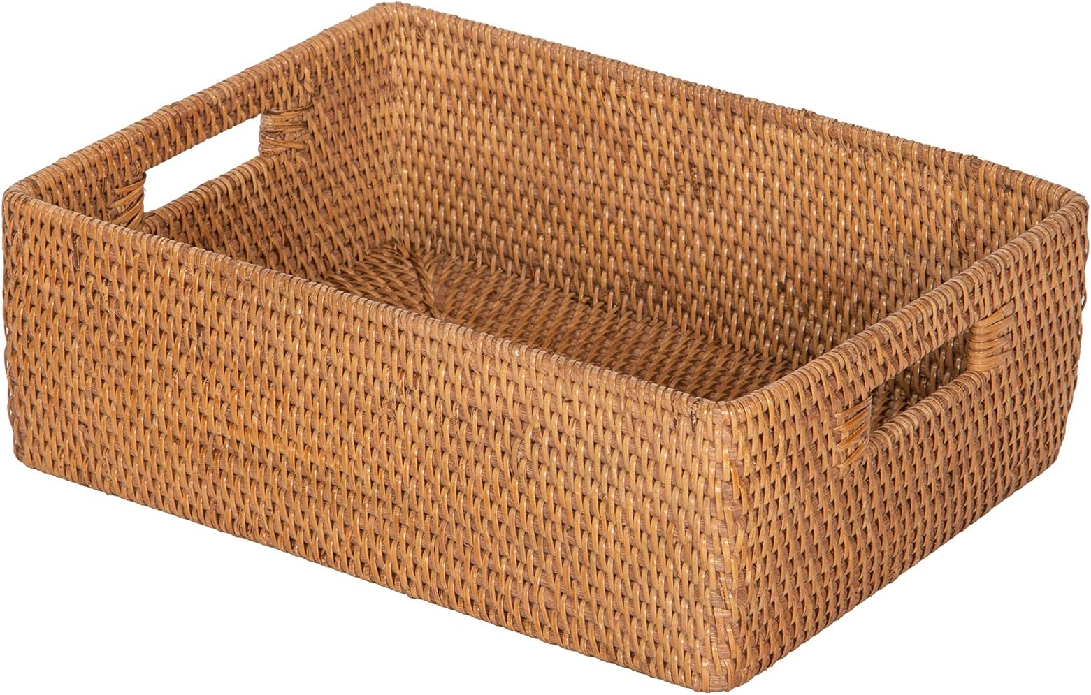 Amazon.com - amololo Handmade Rectangle Wicker Fruit Box Rattan Tray ...