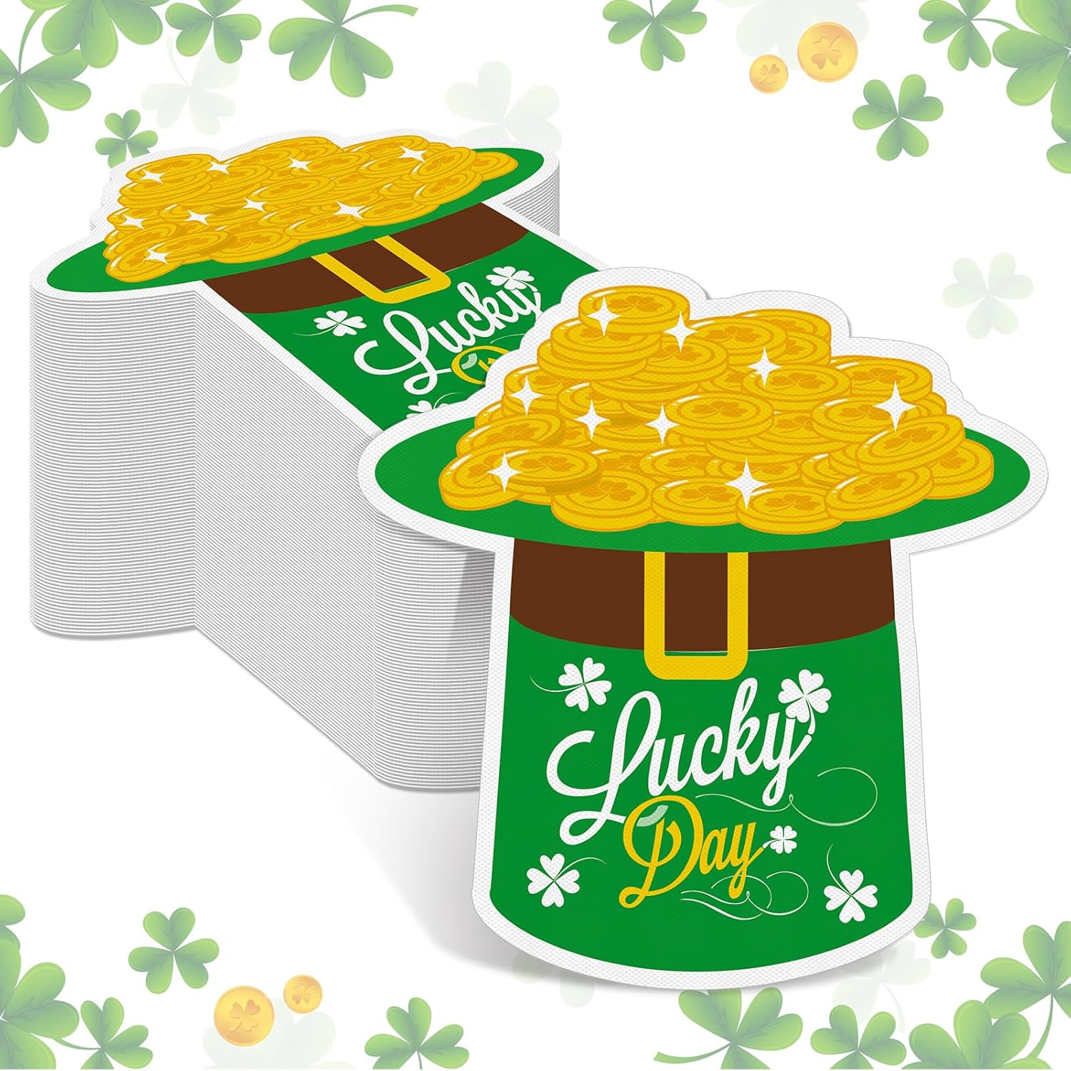 Amazon.com: FoldTier 50 Pcs St Patricks Day Napkins Green Lucky ...