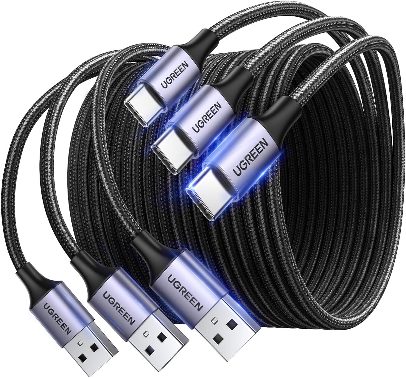 tekSonic USB Type C Cable Fast Charging [10-Pack 3.3ft], USB-A to USB-C ...