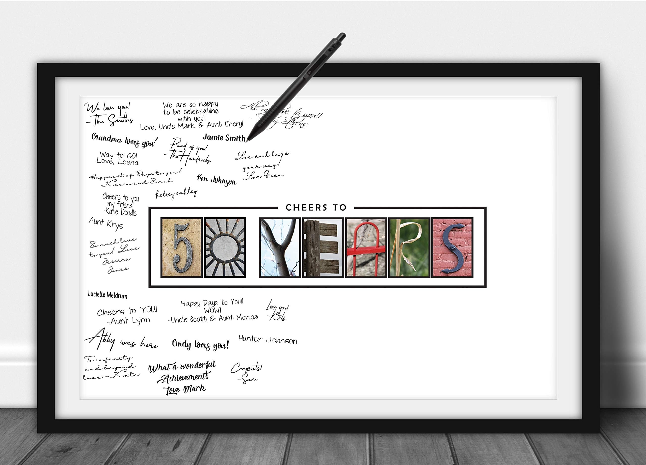 Amazon.com: akeke 50 Reasons We Love You, 50th Birthday Gift Guest Book ...