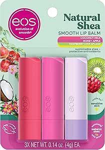 eos Natural Shea Lip Balm, Honey Apple, Coconut Milk & Raspberry Kiwi ...