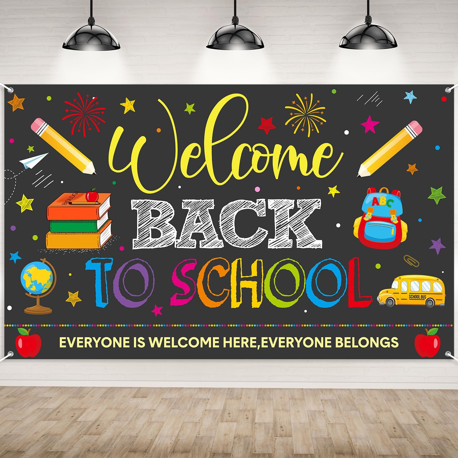 Amazon.com: Welcome Back to School Backdrop First Day of School Photo ...