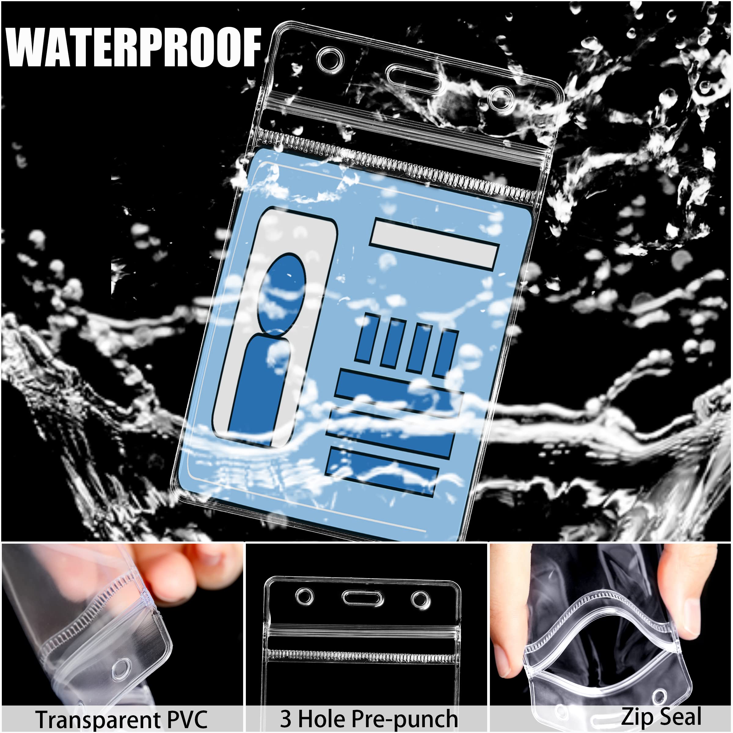 Snapklik.com : 100Pcs Clear Plastic Name Tags Badge ID Card Holders And ...