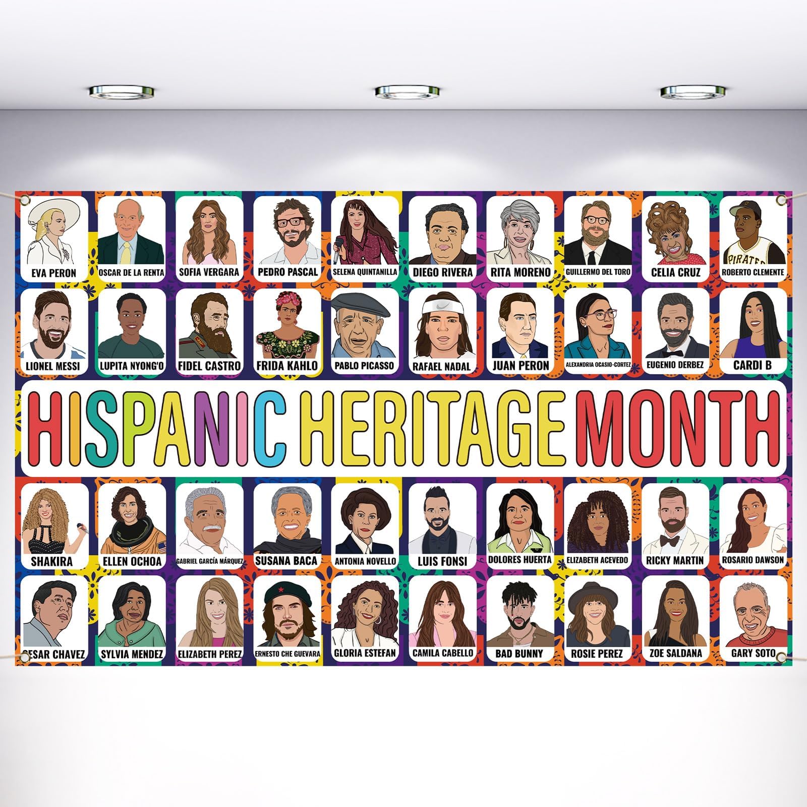 Amazon.com: Vohado Hispanic Heritage Month Photo Booth Backdrop Famous ...