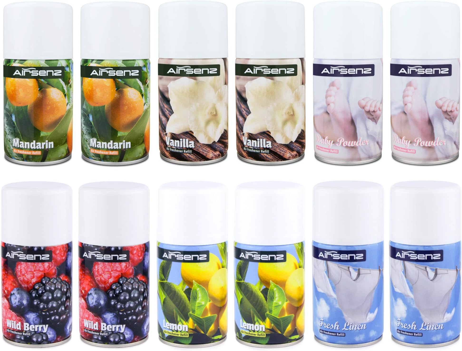AIRSENZ Air Freshener Aerosol Refill Cans - Automatic Spray Dispenser ...