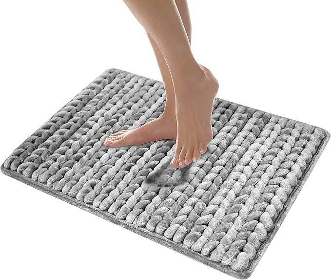 Amazon.com: MICRODRY - SoftLux Braided Bath Mats for Bathroom, Super ...