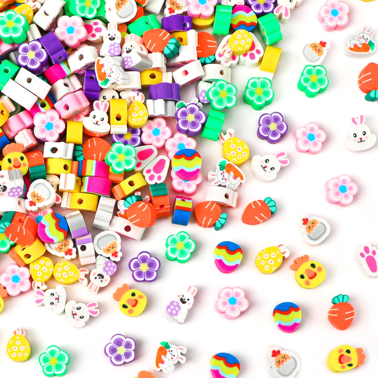 Snapklik.com : Easter Polymer Clay Beads, 300Pcs Easter Beads Assorted ...